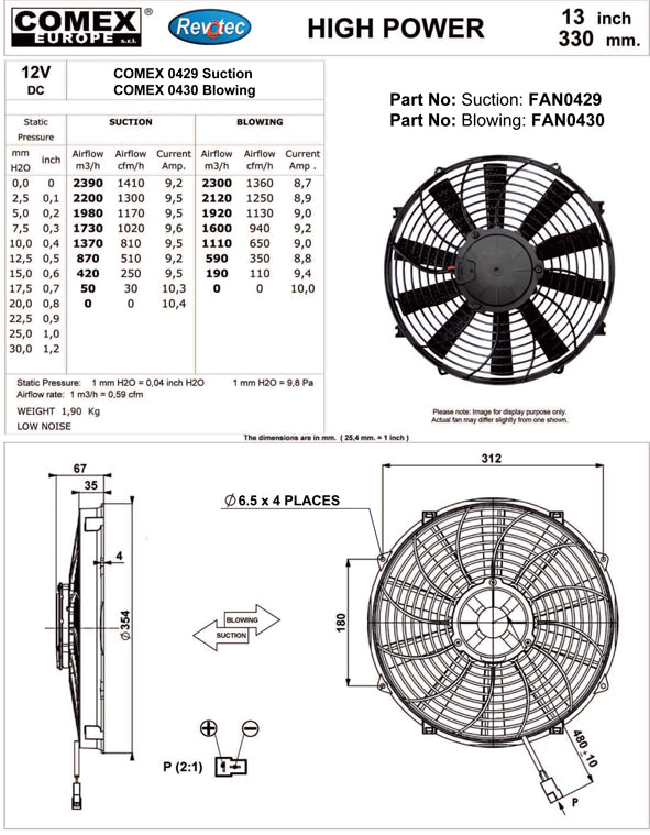 Ventilateur Comex High Power 13" (330mm) | PAFCLASSIC®