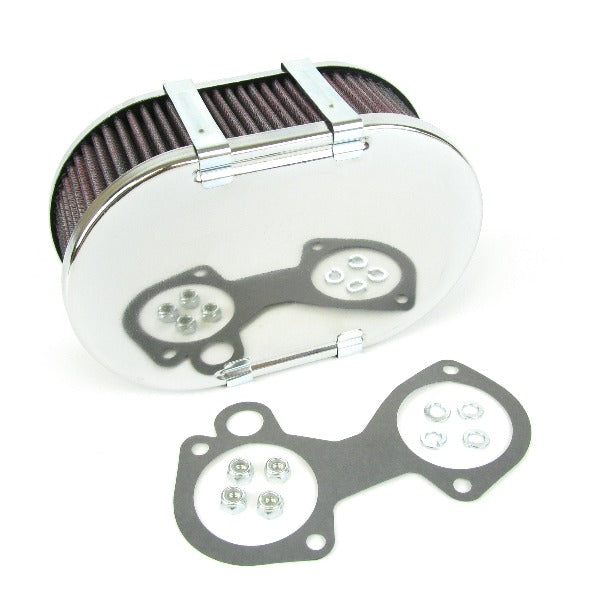 Filtre à air chrome oval 65mm Carburateur WEBER DCOE | PAFCLASSIC®